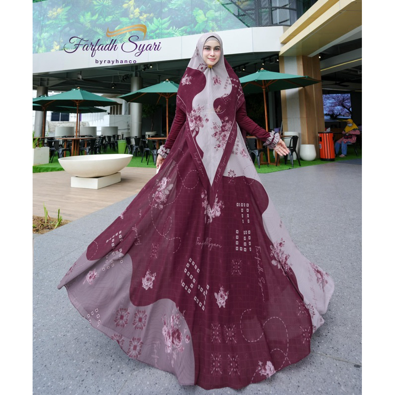 Jual Chayra Syari by Farfadh Syari Maroon Ceruty Import | Shopee Indonesia