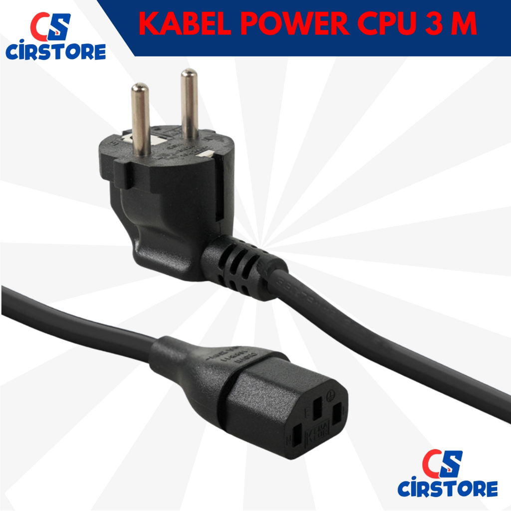 Jual KABEL POWER CPU - Kabel CPU MONITOR Type 3m/ Kabel power komputer ...