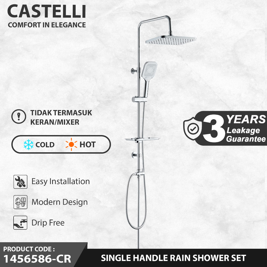 Jual Rain Shower Castelli Single Handle Rain Shower Set - 1456586-CR ...