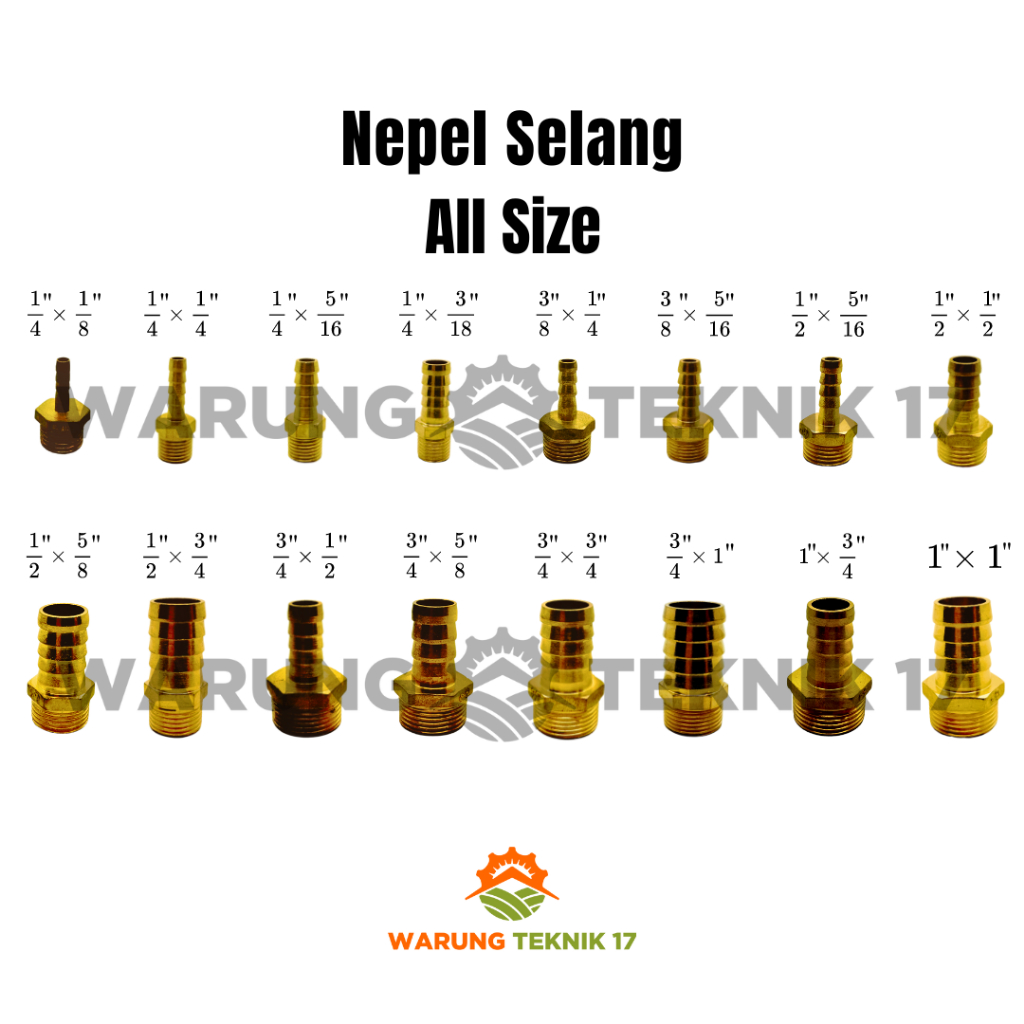 Jual Nepel Selang / Hose Nepel Kuningan Drat Luar Dalam Selang Angin ...