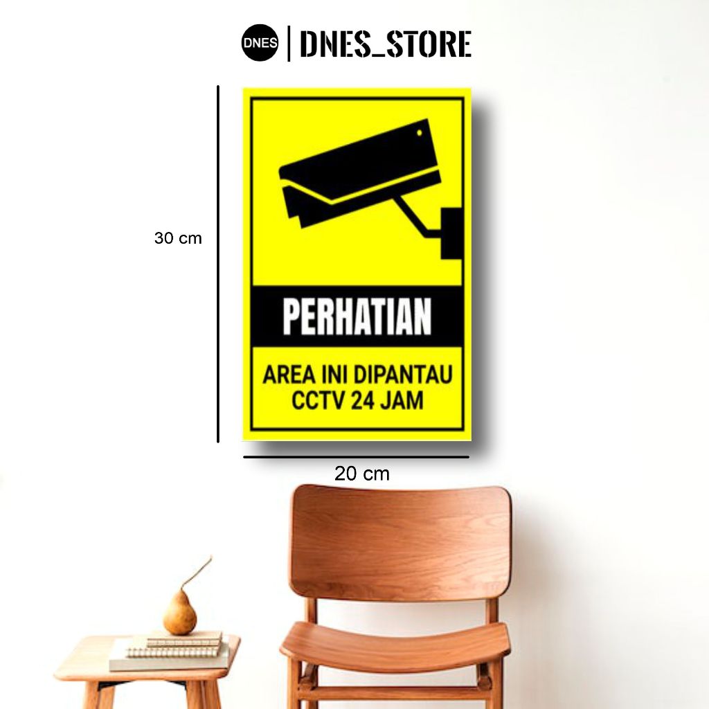 Jual Hiasan Dinding AREA DI AWASI CCTV Ukuran 20cmx30cm Poster Kayu ...