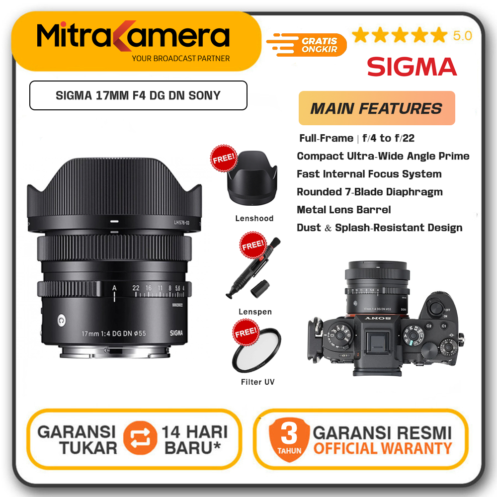 Jual Sigma 17mm f/4 DG DN Contemporary Lens for E-Mount Garansi Resmi ...