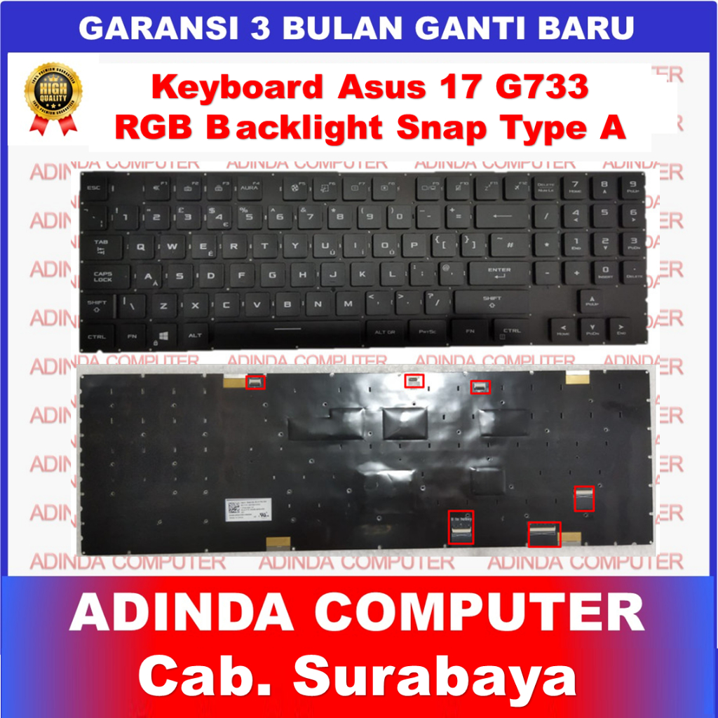 Jual Keyboard Asus ROG Strix Scar 17 G733 G733cw G733cx G733py G733z ...