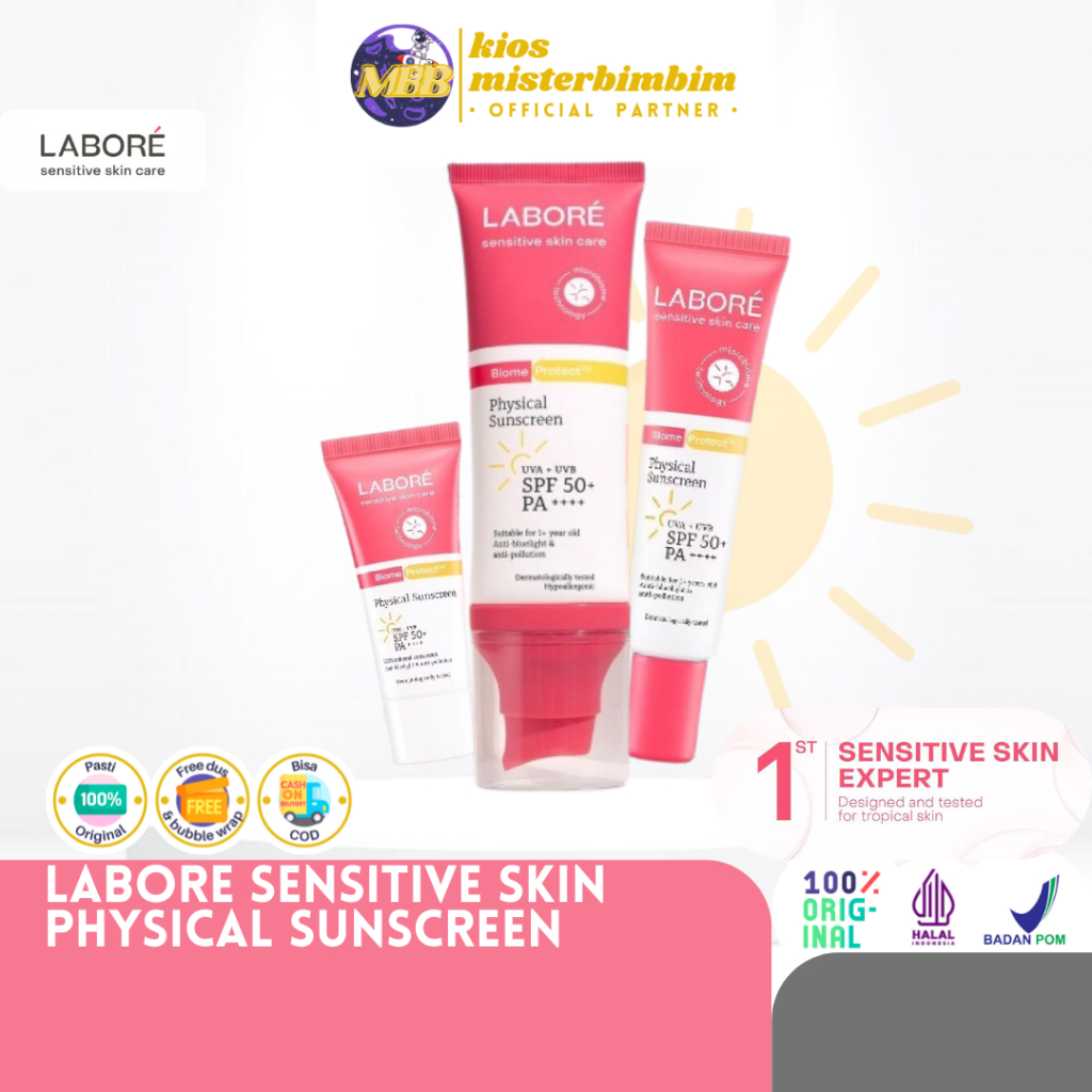Jual Labore Sensitive Skin Series Physical Sunscreen 80ML 30ML 10ML ...