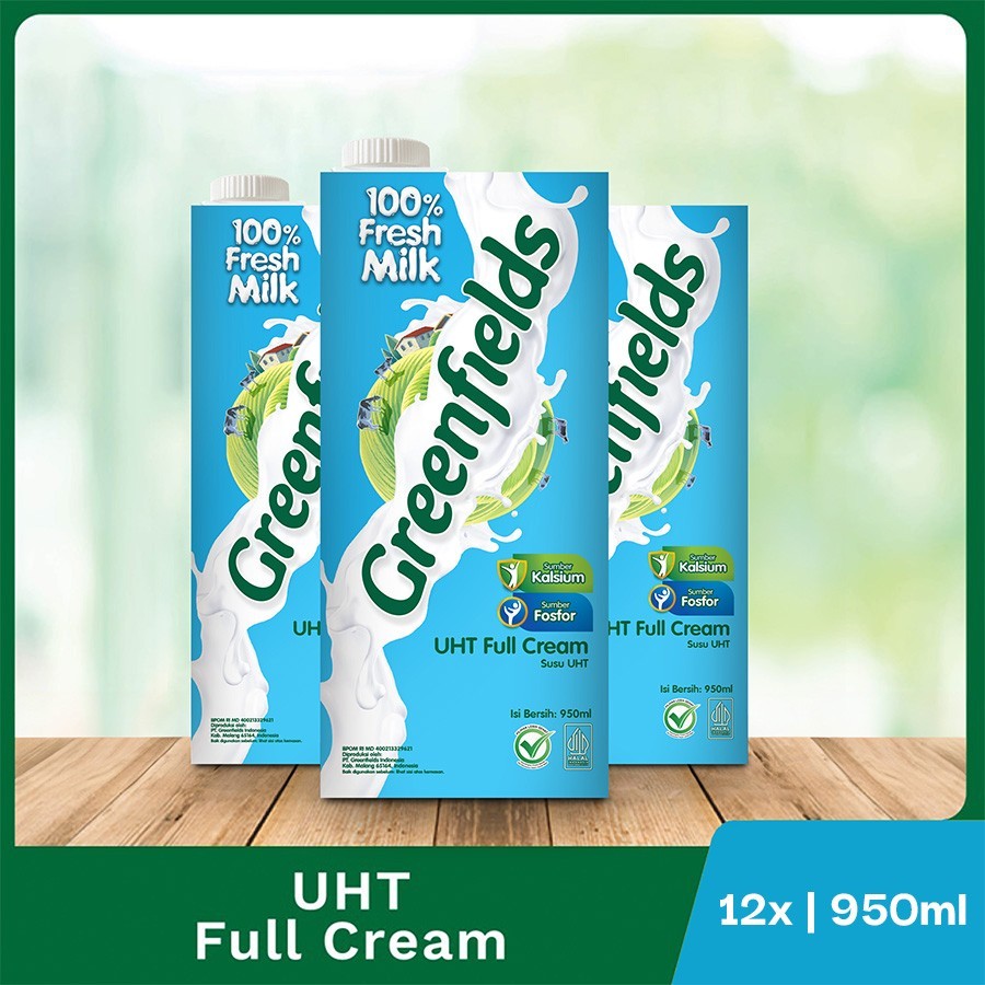 Jual [LEBIH HEMAT] Susu Greenfields UHT Full Cream 950ml x 12 pcs (1 Karton) | Shopee Indonesia