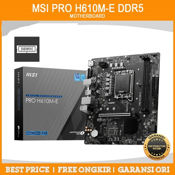 Jual MSI PRO H610M-E DDR5 | MOTHERBOARD INTEL H610 LGA1700 mATX ...