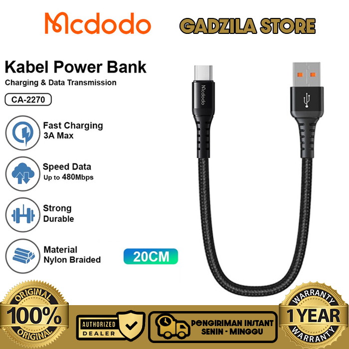 Jual MCDODO Kabel Charger Pendek Power Bank Micro USB USB Type C USB ...