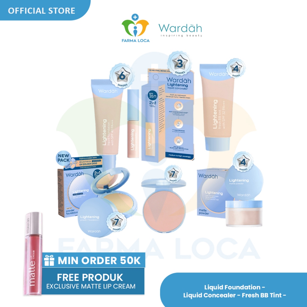 Jual Wardah Lightening Series | Liquid Foundation - Liquid Concealer ...