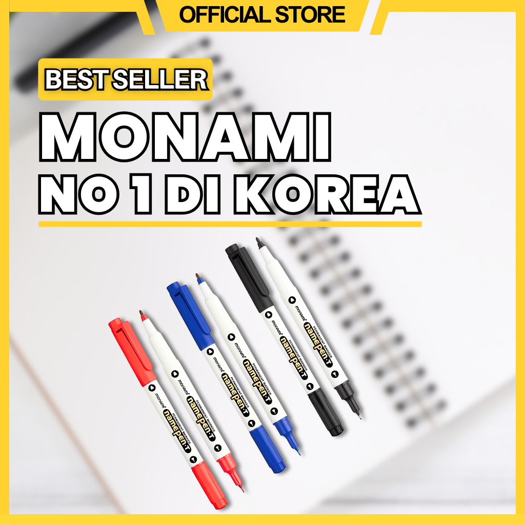 Jual Permanent Marker Spidol Permanen Dual Tip - Monami Name Pen.T ...