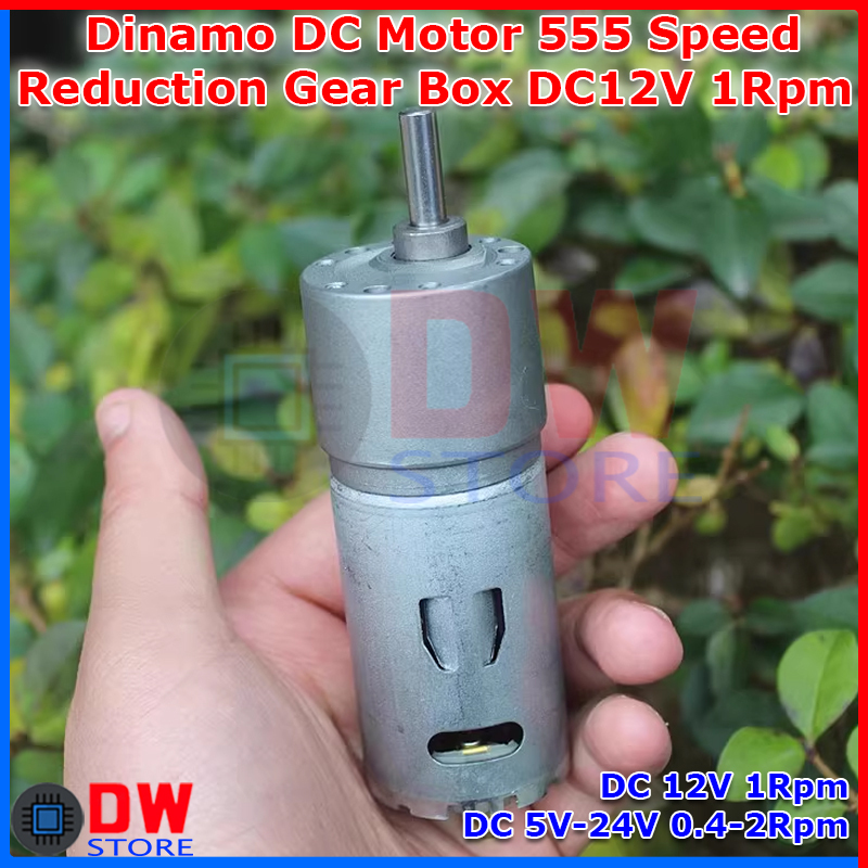 Jual Dinamo DC Motor RS555 555 Speed Reduction Gearbox Gear DC 12V-24V | Shopee Indonesia