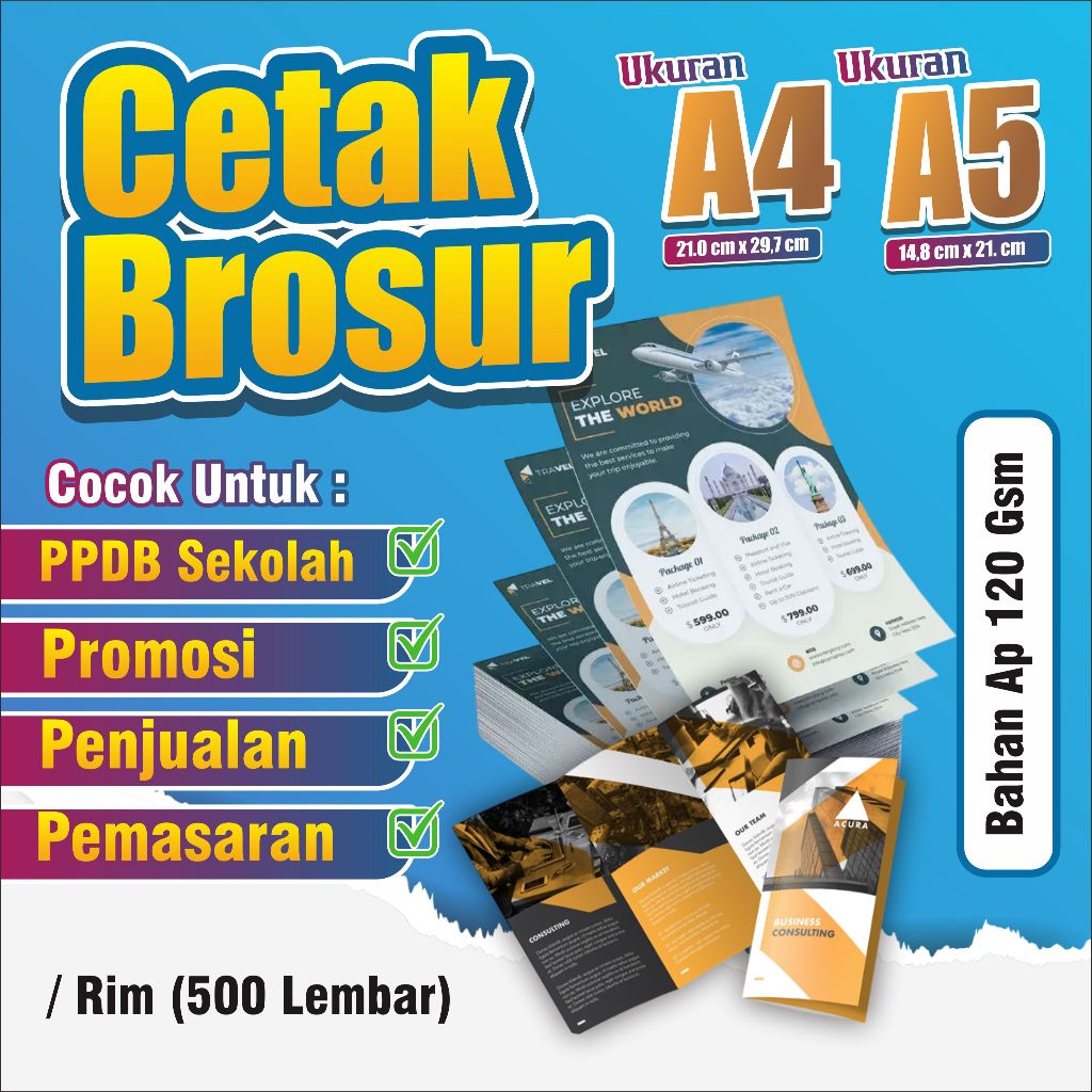 Jual Print Brosur | Cetak Brosur Flyer A5 & A4 MURAH | 1 Sisi / 2 Sis | Shopee Indonesia