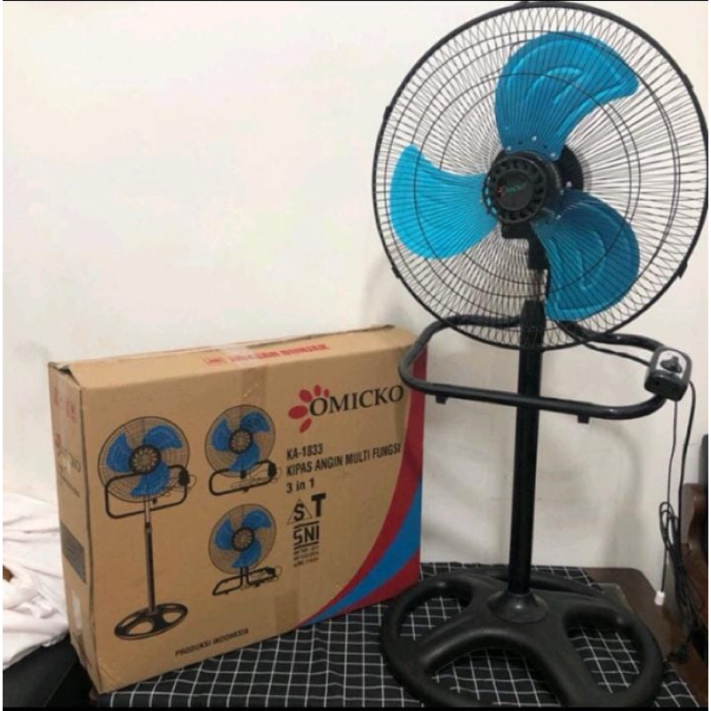 Jual Kipas Angin besi omicko 3 in 1 Hitam 18 inch | Shopee Indonesia