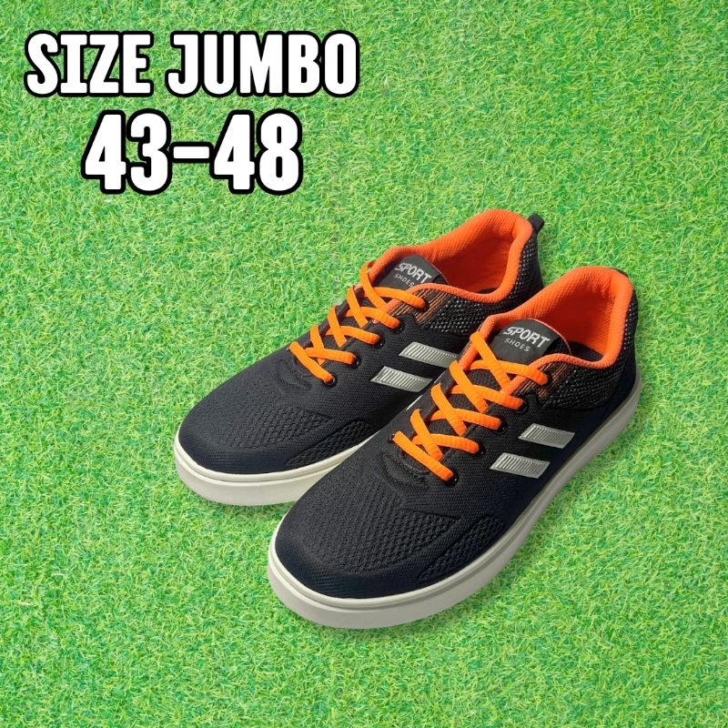 Jual Sepatu Jumbo Pria Hitam Putih Big Size 43-48 Sepatu Olahraga ...