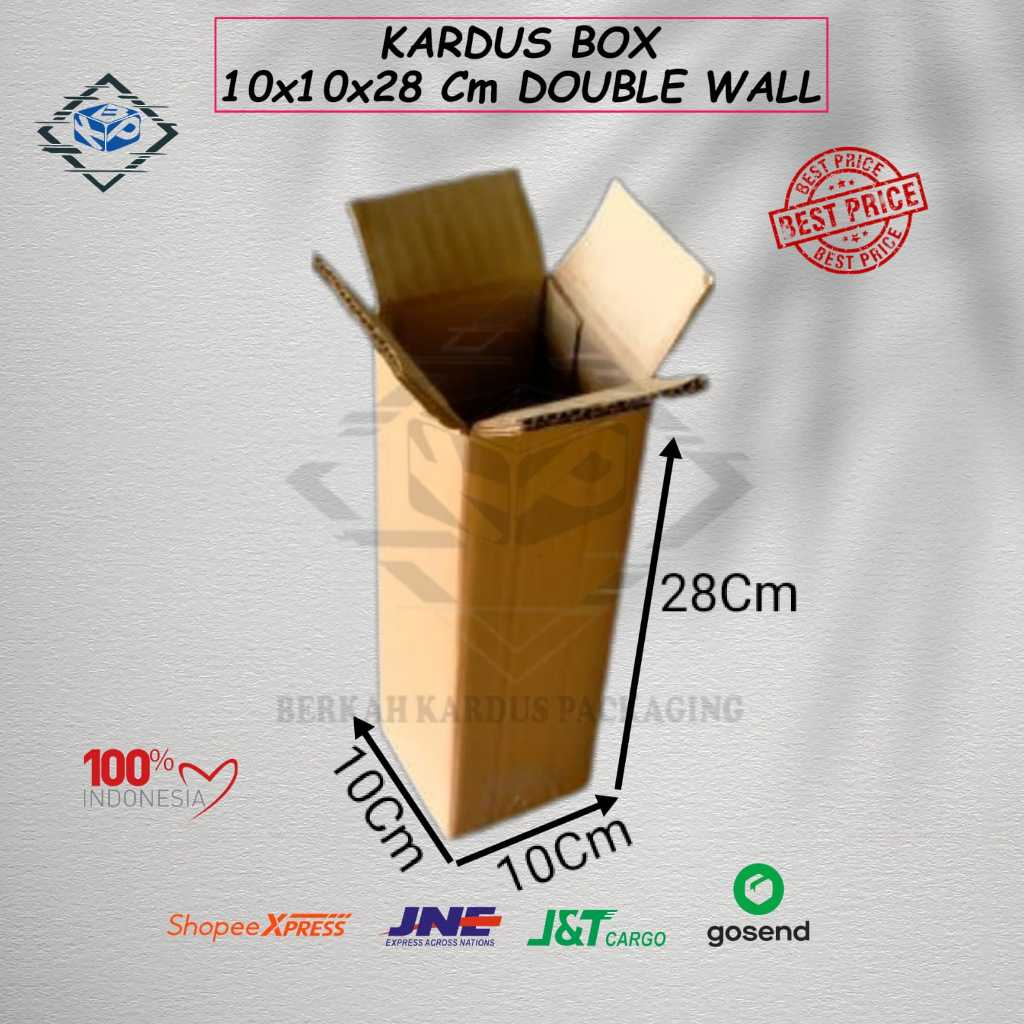 Jual Kardus box 10x10x28 cm Double wall Tebal | Shopee Indonesia