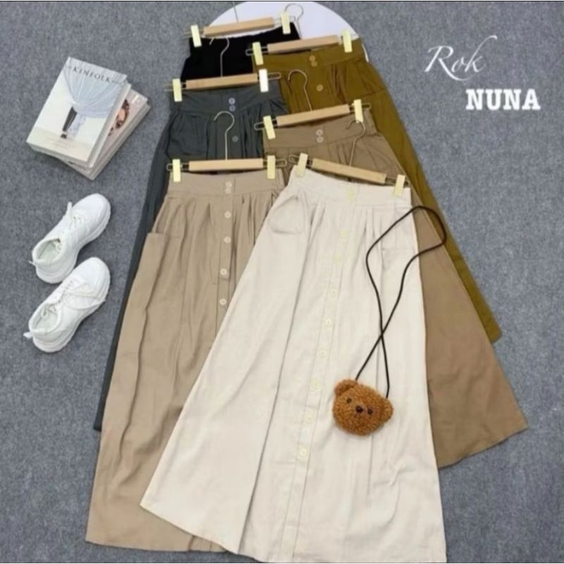 Jual QQ_Rok Nuna Skirt Korean Style Katun Twill Combed-Rok Wanita ...