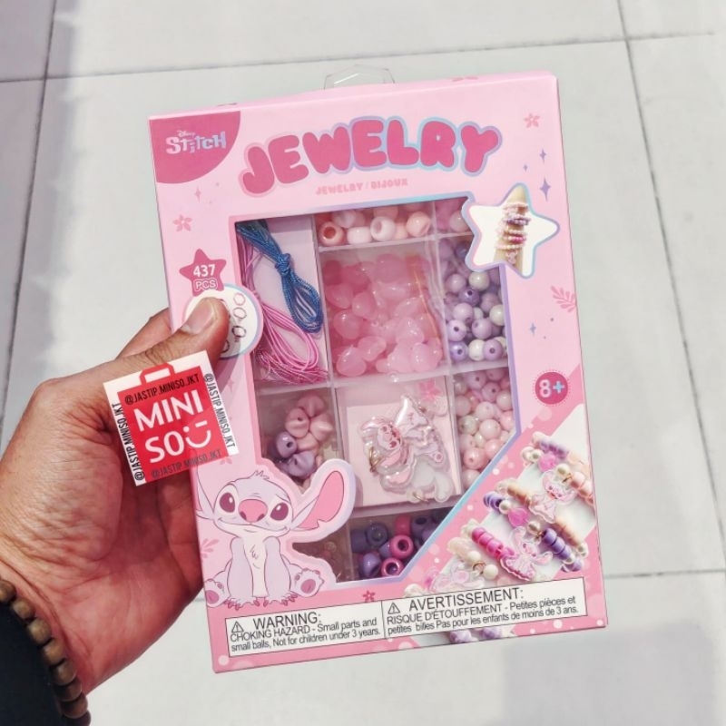 Jual MINISO 🆕 Bead DIY Jewelry Set DISNEY STITCH Collection (Total ...