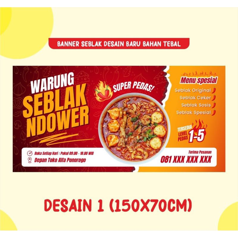 Jual Bisa Custom Desain dan Ukuran Banner Seblak Prasmanan Spanduk ...