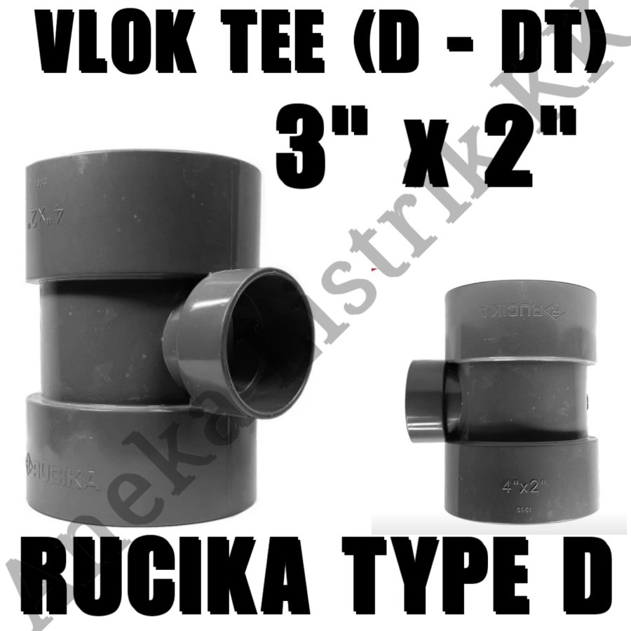 Jual RUCIKA D VTEE 3" x 2" REDUCER INCREASER VLOK V TEE 3x2 3 x 2 ...