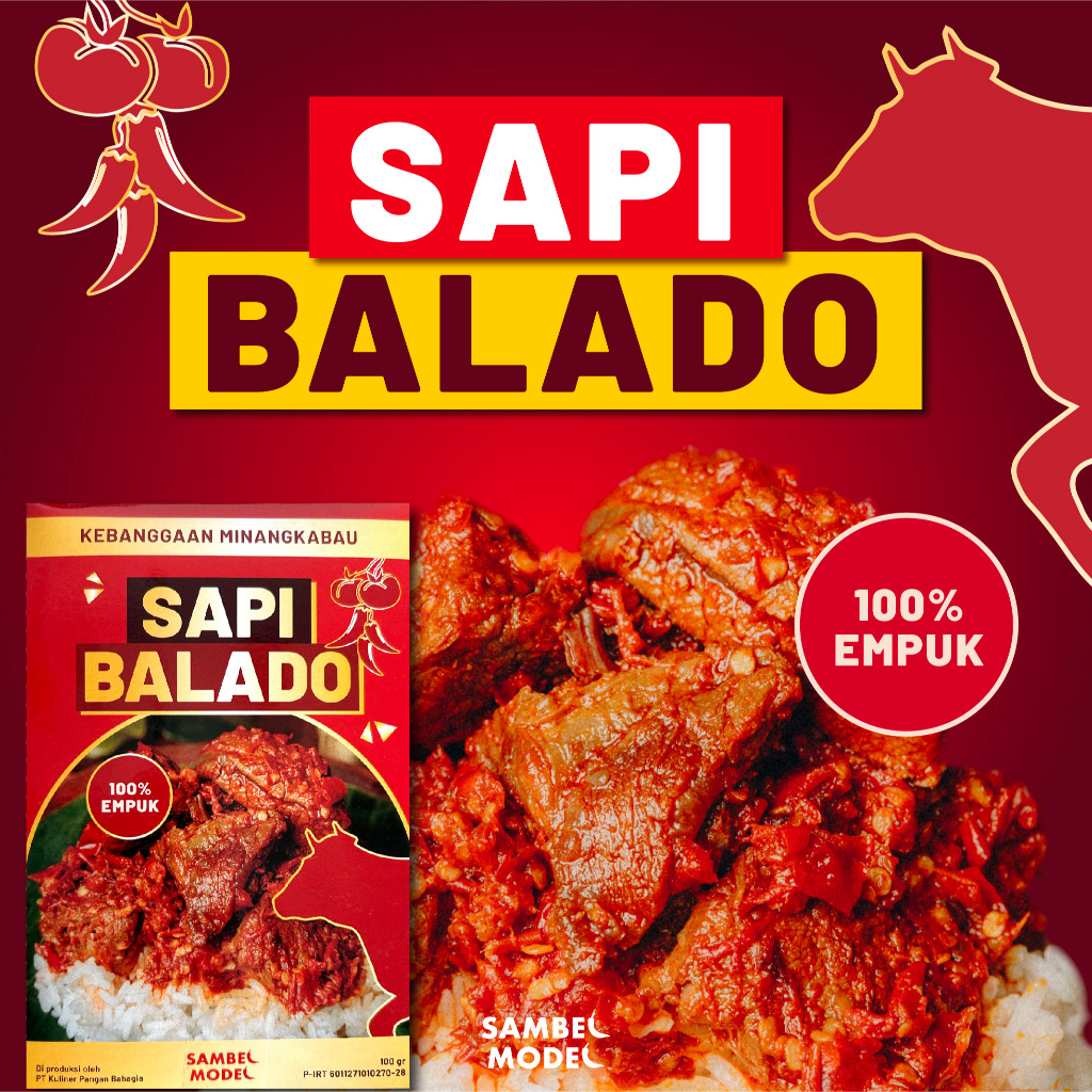 Jual SAMBEL MODEL [KEMASAN BARU] - Sambal Sapi Balado Khas MINANGKABAU ...