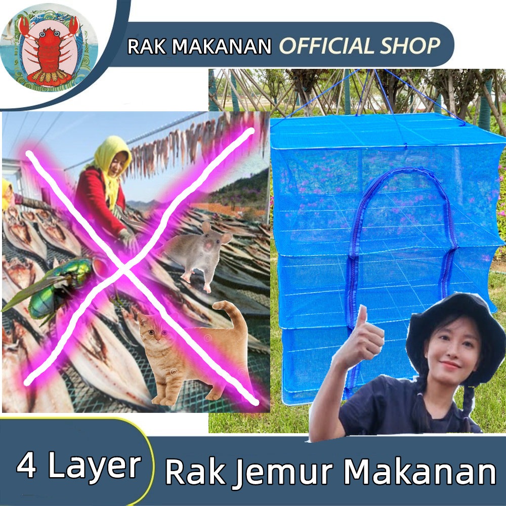 Jual Pengeringan jaring ikan Rak Pengering Jemur Makanan Buah Ikan Asin ...