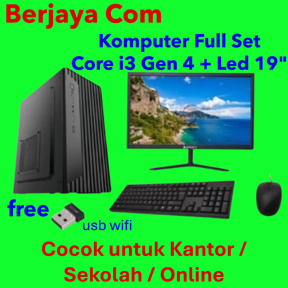 Jual Full set Core i3 gen 4 - Led 19" - 16gb Ram - 500gb Ssd - Pc Rakitan - Komputer Kantor ...