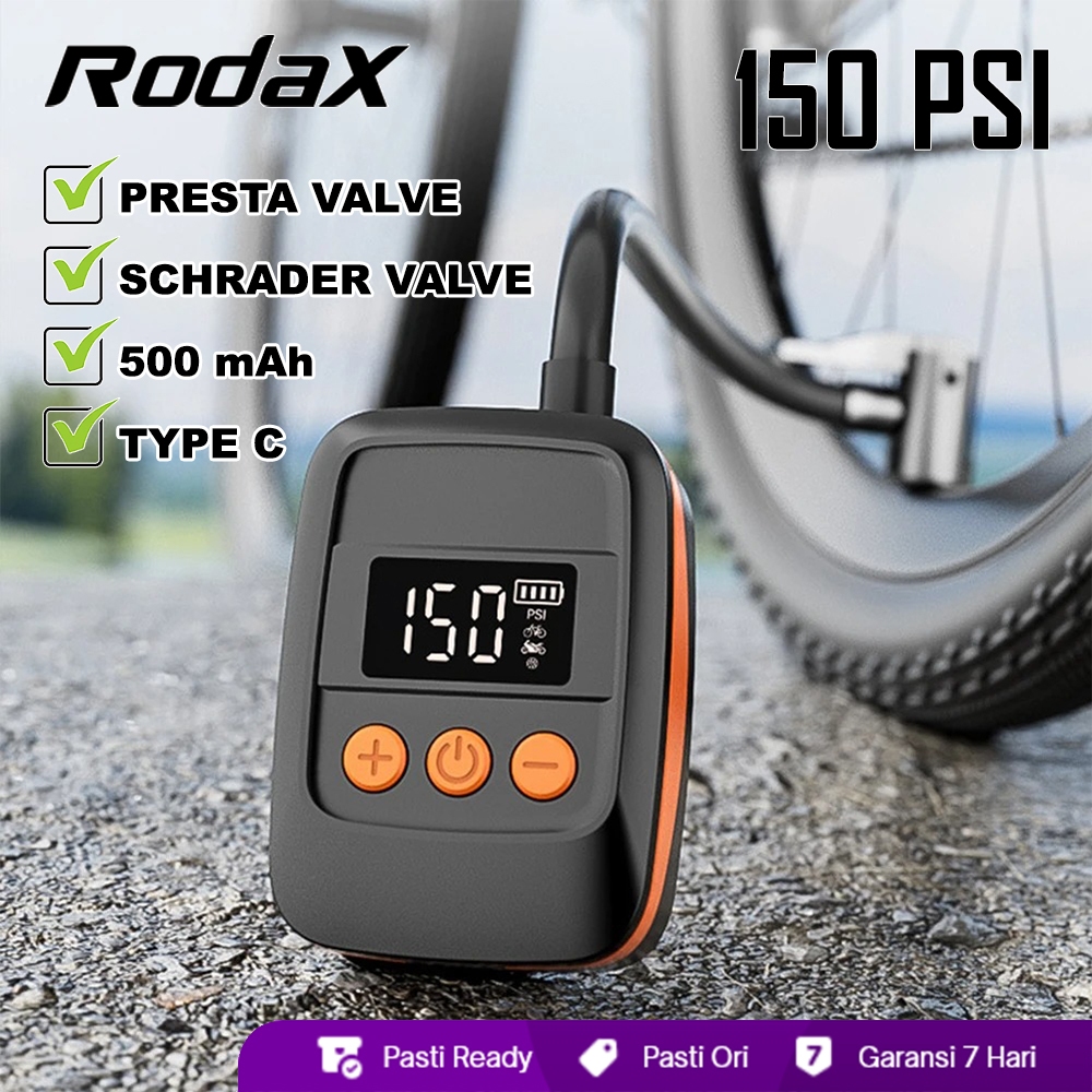 Jual RodaX 150 PSI Lightweight Portable Inflator Pompa Sepeda Elektrik ...