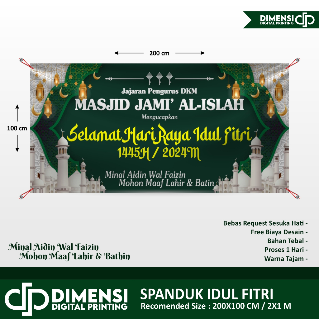 Jual SPANDUK IDUL FITRI / BANNER IDUL FITRI / BANNER SPANDUK MINAL ...