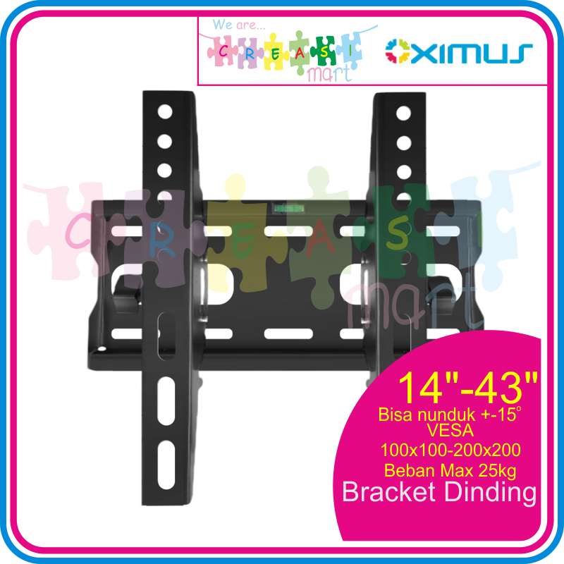 Jual Oximus 2227 Bracket Dinding Monitor/TV/LCD/LED 14"-43" Tilt ...