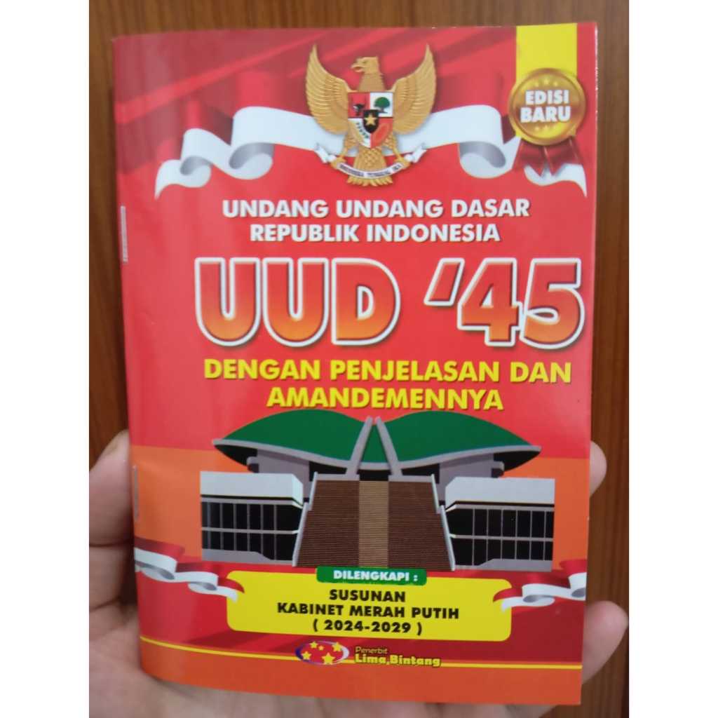 Jual BUKU UUD 1945 KECIL TERBARU/LENGKAP KABINET MERAH PUTIH(2024-2029 ...