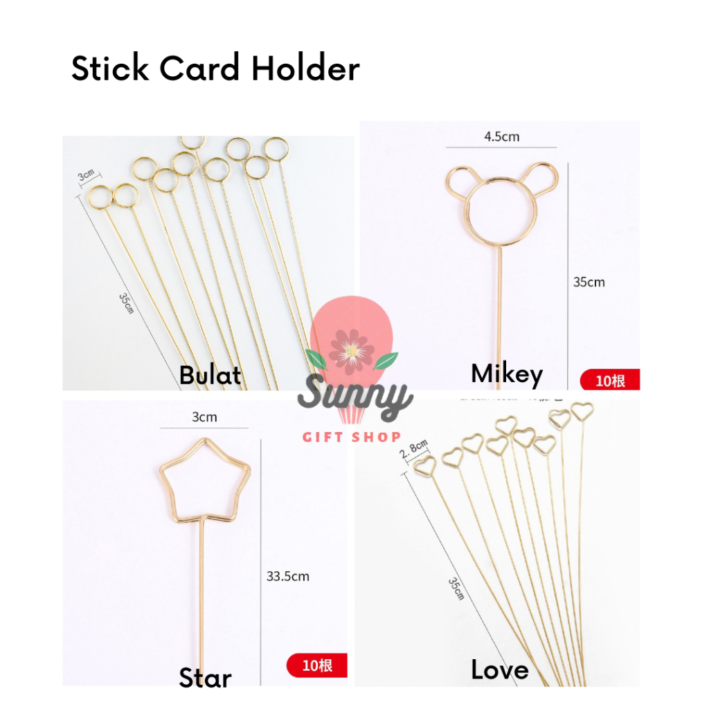 Jual [GROSIR]Stik Kartu florist 1 PACK / stik besi kartu / Aksesoris ...