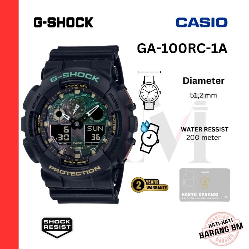 Jual CASIO GSHOCK GA-100RC-1A Jam Tangan Pria Original Analog-Digital ...