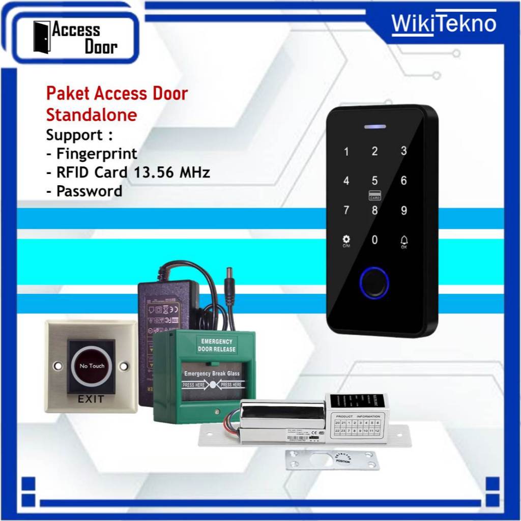Jual Access Door Standalone Fingerprint Card & PIN - Pintu Kaca - 1 Set ...