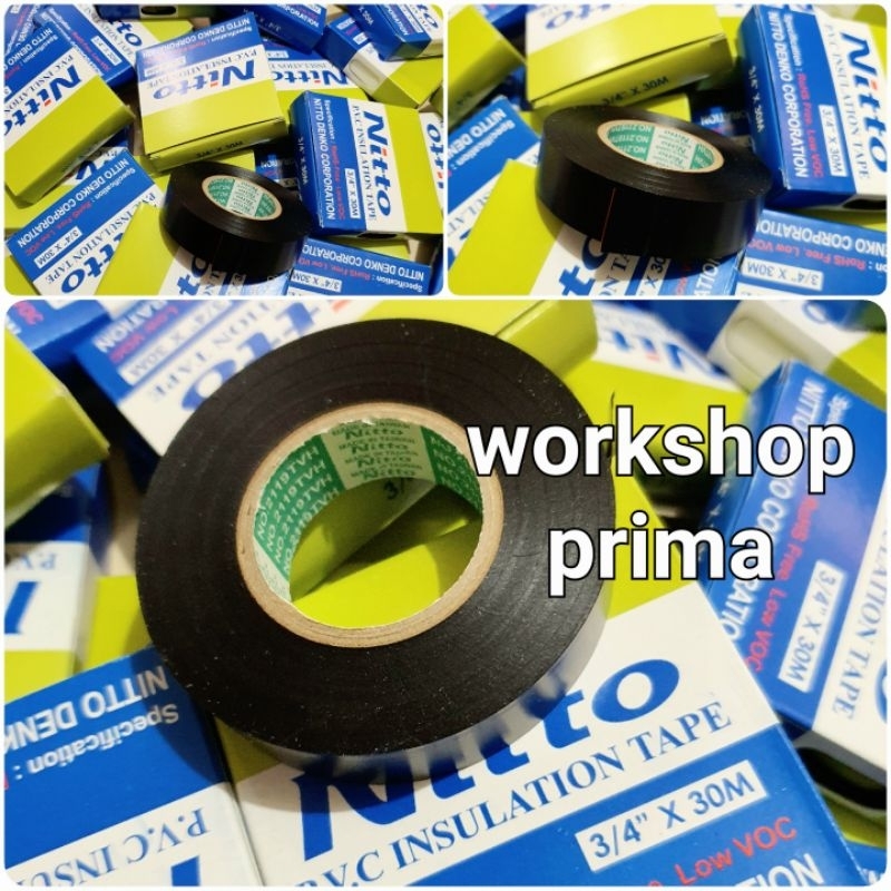 Jual Lakban Isolasi PVC Solasi Kabel Listrik Hitam 3/4" x 30 M Nito ...