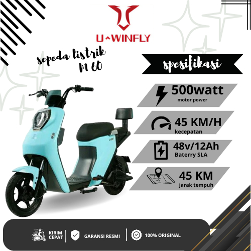 Jual Sepeda Listrik Uwinfly M60 NFC Terbaru Anti Banjir, Garansi Resmi ...