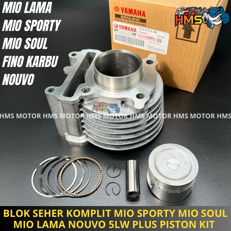 Jual BLOK BLOCK SEHER KOMPLIT MIO SPORTY MIO SOUL MIO LAMA YAMAHA 5LW PLUS PISTON KIT SEPAKET ...