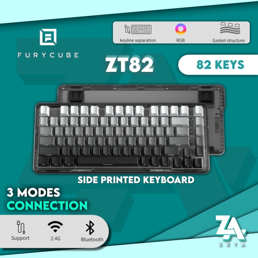 Jual FURYCUBE ZT82 Gaming Keyboard Mechanical 3 MODES HOTSWAP 3/5 PIN ...