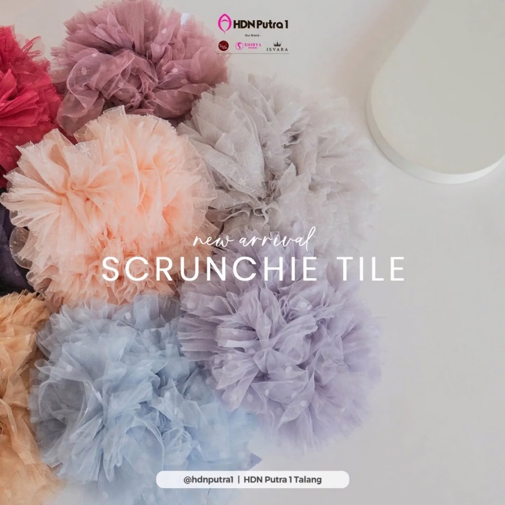 Jual Scrunchie Tulle Medium/ Cepol Hijab/ Ikat Rambut Tile Medium ...