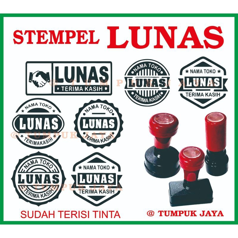 Jual Stempel Lunas Bulat Kotak Stempel Flash siap pakai Kualitas ...