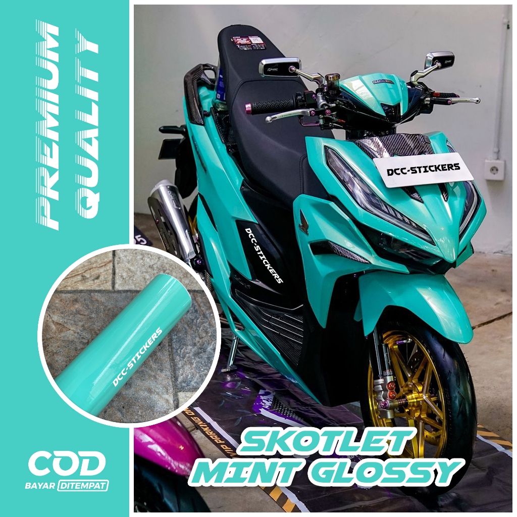 Jual Stiker Skotlet Mint Glossy Hijau Vinyl Antigores Body Motor ...