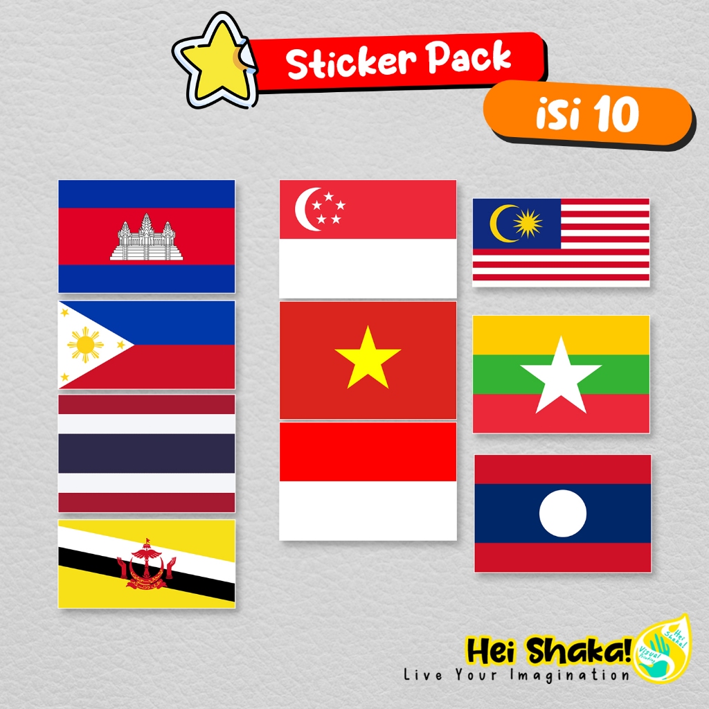 Jual Stiker Pack Negara Asean Asia Tenggara Paket Sticker Indonesia ...