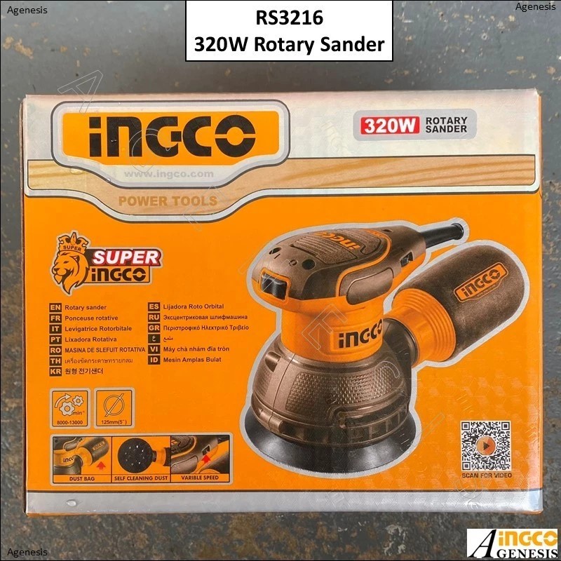 Jual Mesin Amplas Bulat (5") Variable Speed INGCO RS3216 Rotary Orbital ...