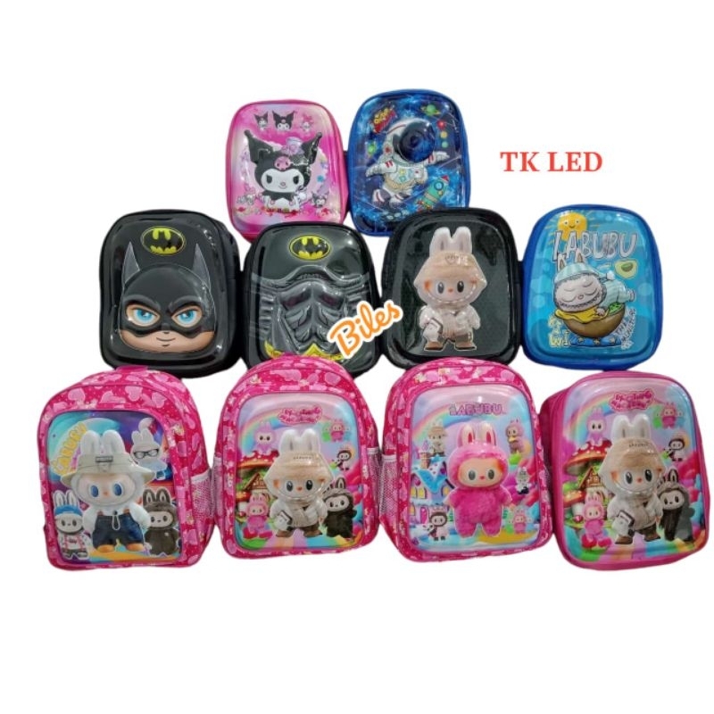 Jual BONUS alat tulis Tas ransel anak sekolah karakter gambar timbul led bisa nyala untuk anak ...
