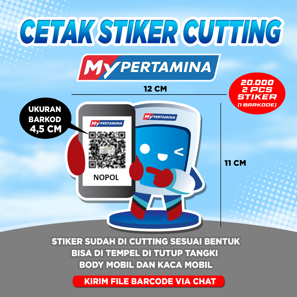 Jual Stiker Cutting Barcode My Pertamina Tutup Bensin/Body/Kaca Mobil | Shopee Indonesia