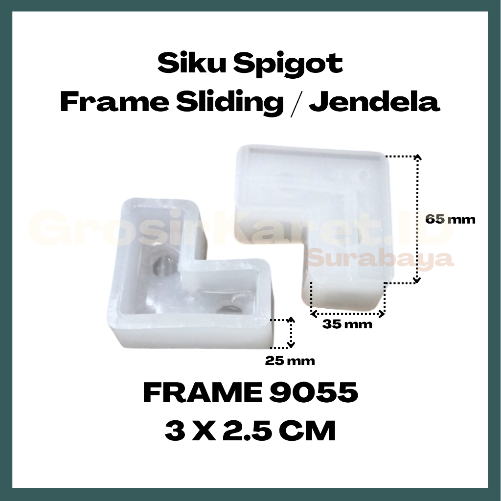 Jual Siku Plastik Tiang Sliding 9055 3 x 2,5 cm Aluminium Hollow siku ...