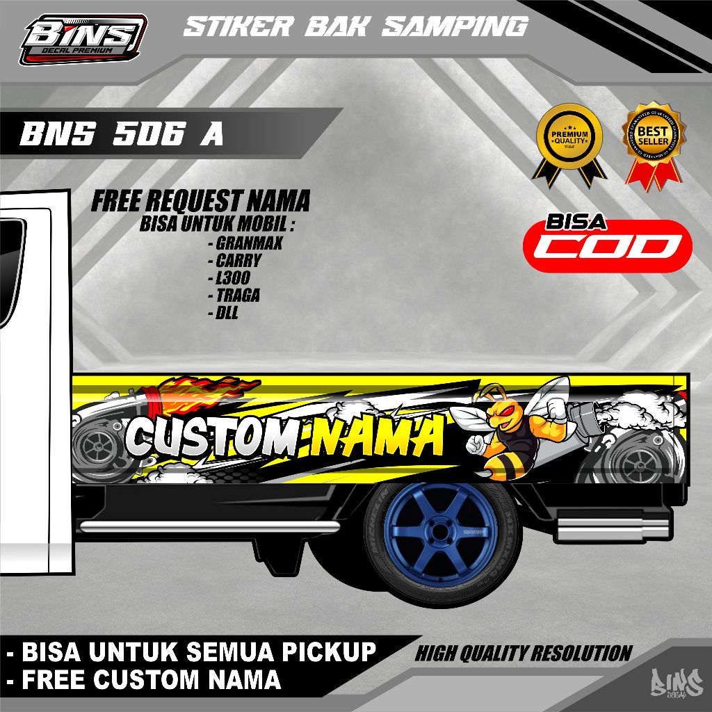 Jual BNS 506 - STIKER FULL BODY BAK SAMPING GAMBAR LEBAH AL PICK UP ...