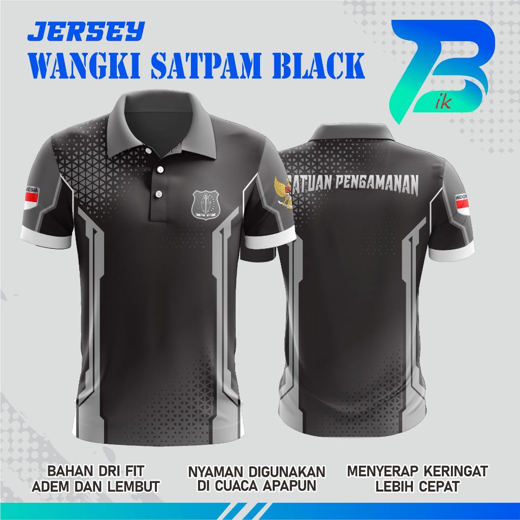Jual JERSEY WANGKI SATPAM BLACK DRYFIT / KAOS KERAH SATUAN PENGAMANAN DRYFIT | Shopee Indonesia