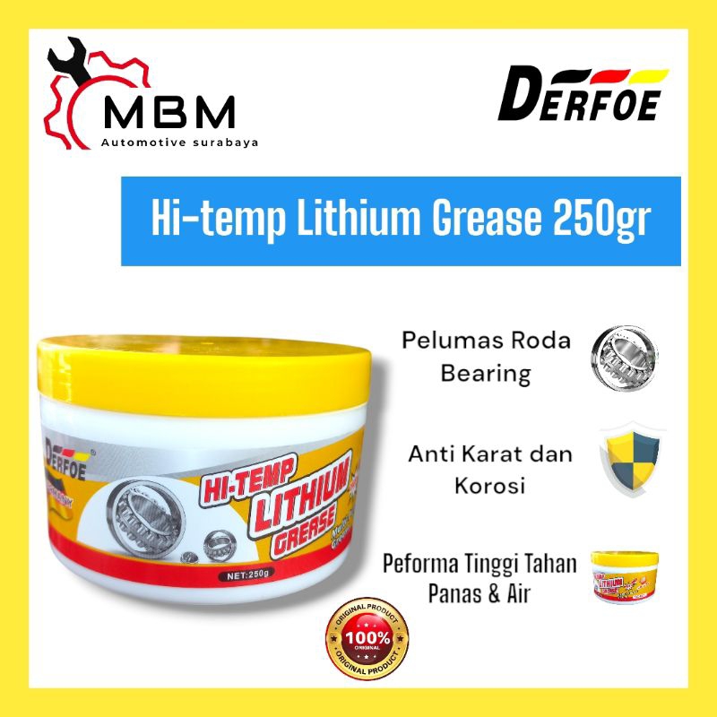 Jual Derfoe Grease Hi-temp Lithium Grease 250gr/Pelumas Bearing ...