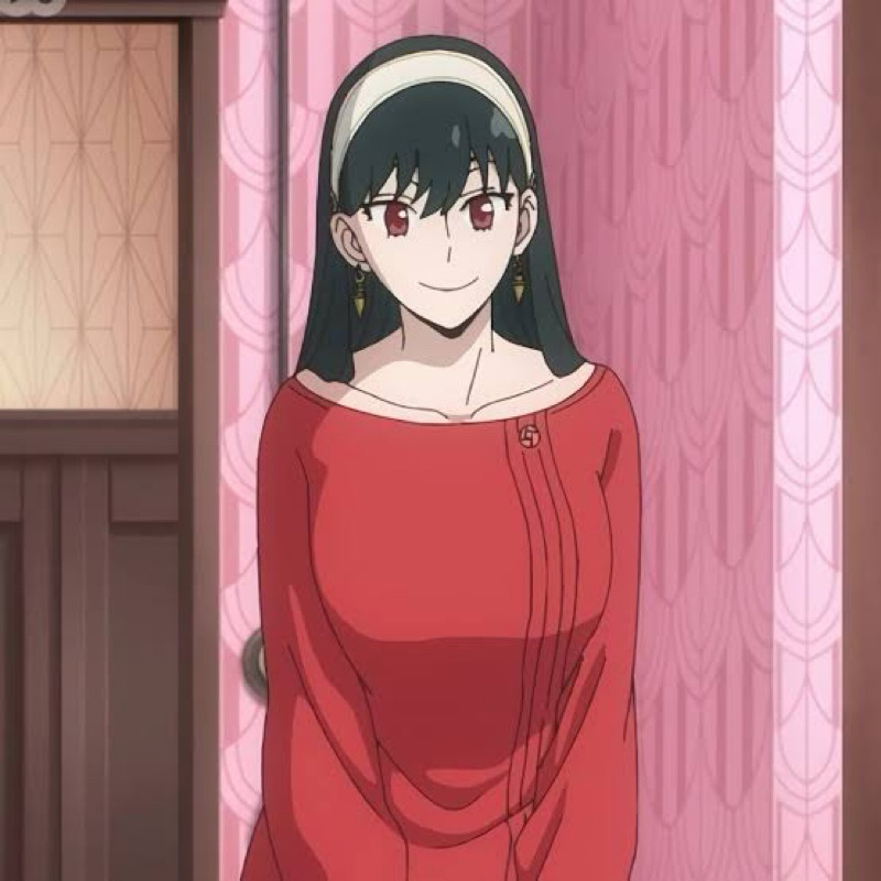 Jual Yor Forger Spy X Family Casual Outfit Red Dress Sweater Cardigan ...