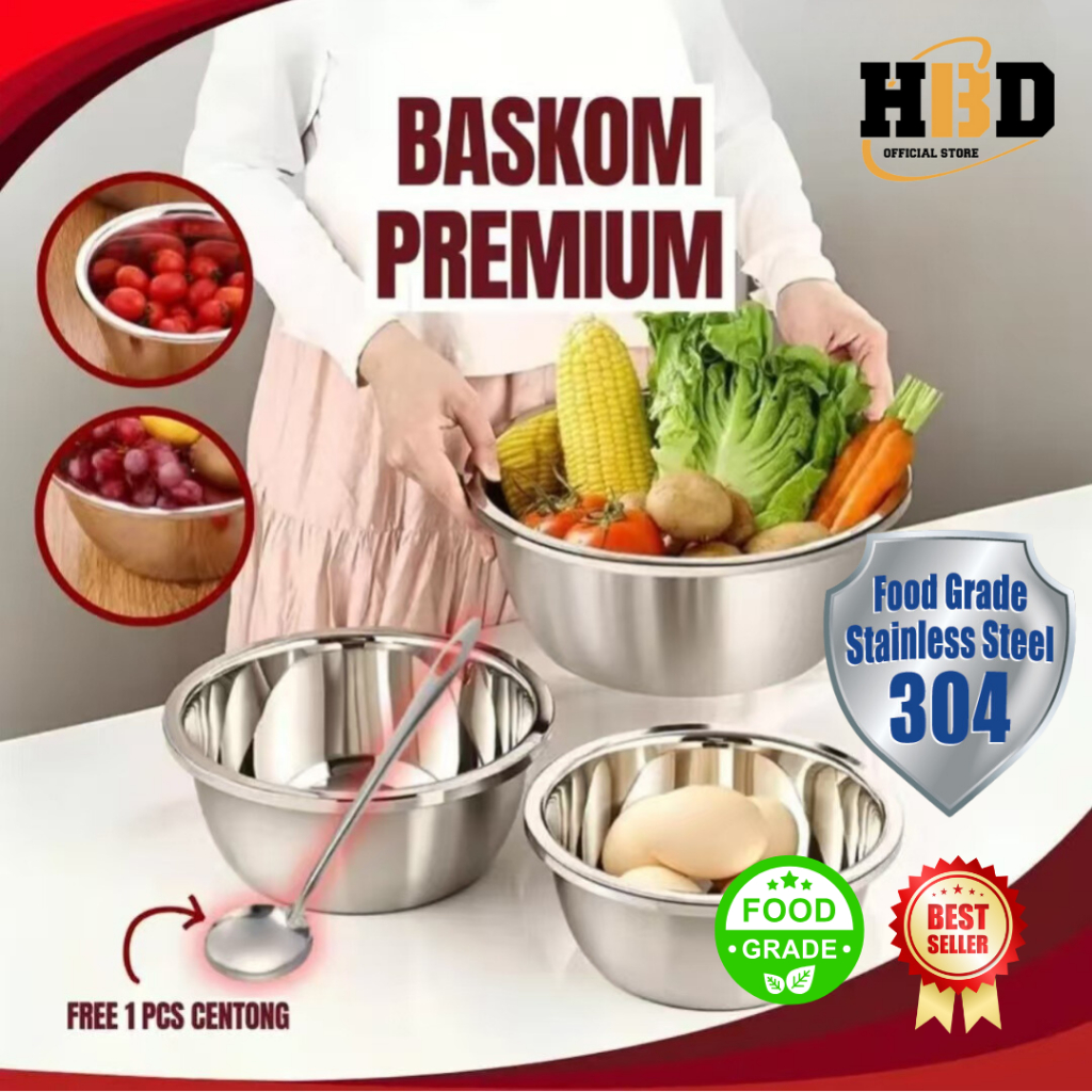 Jual COD【baskom】Baskom stainless steel model baru untuk rumah tangga ...
