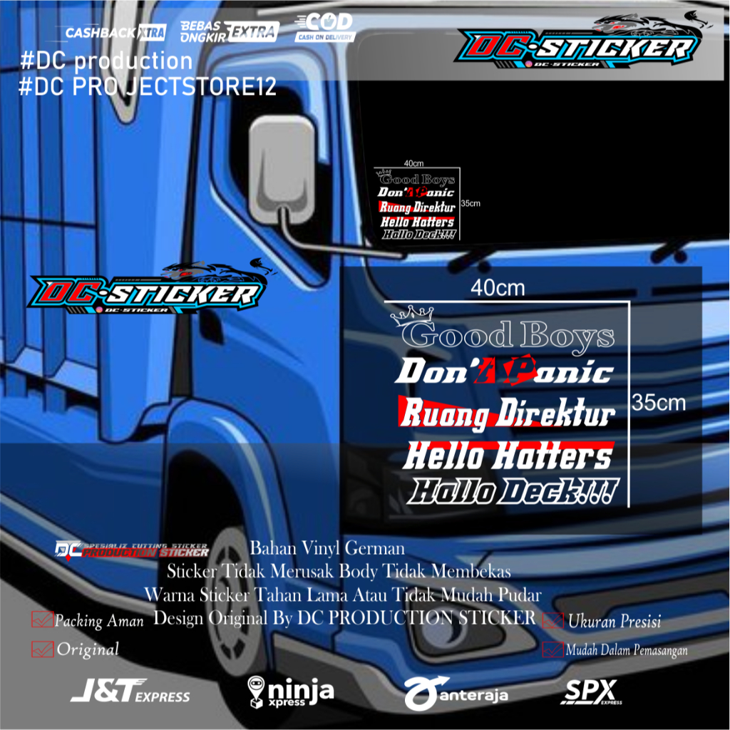 Jual Sticker kaca depan truck canter sticker variasi kaca depan truk ...